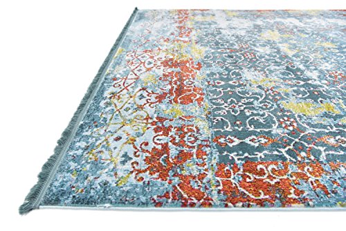 Unique Loom Baracoa Collection Area Rug-Alamar, 5' 5" x 8' Rectangle, Blue/Olive