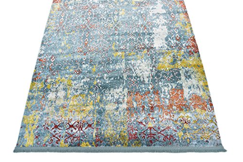 Unique Loom Baracoa Collection Area Rug-Alamar, 5' 5" x 8' Rectangle, Blue/Olive