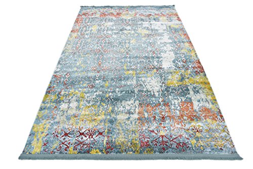 Unique Loom Baracoa Collection Area Rug-Alamar, 5' 5" x 8' Rectangle, Blue/Olive