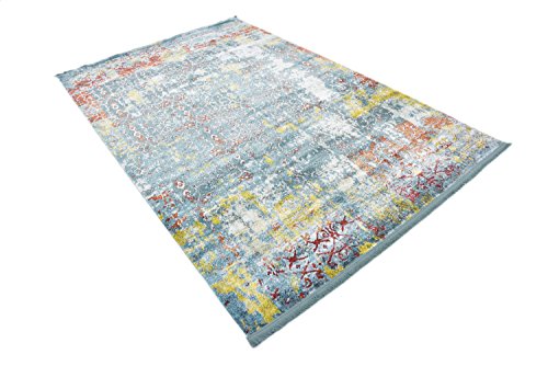 Unique Loom Baracoa Collection Area Rug-Alamar, 5' 5" x 8' Rectangle, Blue/Olive