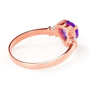 Galaxy Gold GG 14k Gold Ring with Genuine Diamonds and Natural Heart-shaped Purple Amethyst (rose-gold, 8.5)