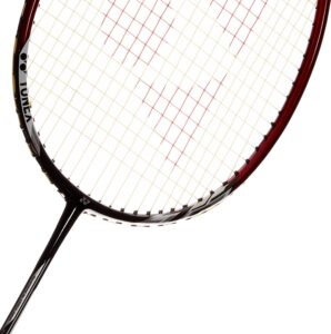 yonex badminton racket nanoray series 2018 with full cover professional graphite carbon shaft light weight competition racquet high tension fast speed performance (nr6000i - black/red, pack of 1)