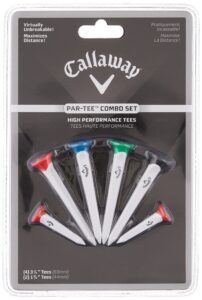 callaway par-tee plastic golf tees, white, 4 pack