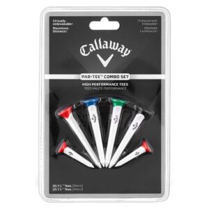 Callaway Par-Tee Plastic Golf Tees, White, 4 Pack