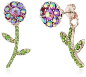 betsey johnson flower front back earrings-jackets