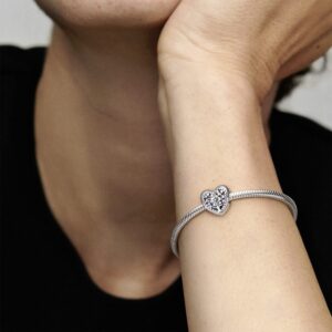 PANDORA Jewelry Flourishing Hearts Sterling Silver Charm