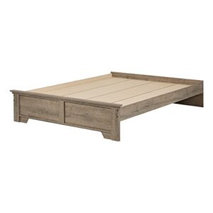 south shore versa platform bed, queen, weathered oak