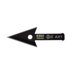 esee knives ah1-arrowhead-cs, arrowhead fixed blade survival knife, 2 1/2" spear pt., black