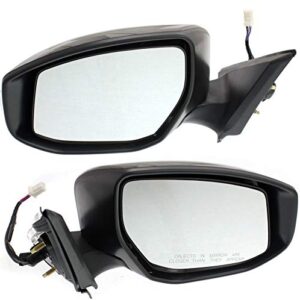 kool vue driver & passenger side power heated mirrors for nissan altima 2013-2018 with signal light paintable sedan