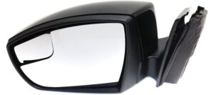 kool vue driver side power non-heated mirror for ford focus 2012-2014 with signal light & spotter glass; without puddle lamp paintable 4-door, hatchback