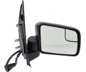 kool vue passenger side power mirror for ford transit connect 2011-2013 with spotter glass textured built from october 4 2010