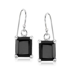 ross-simons emerald-cut gemstone drop earrings in sterling silver