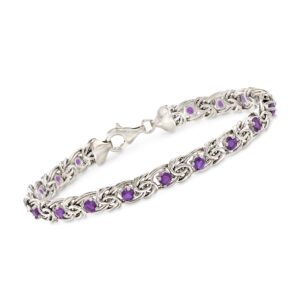 ross-simons gemstone byzantine bracelet in sterling silver