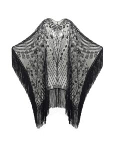 babeyond 1920s sequin beaded shawl wraps fringed evening cape scarf for wedding (black with black sequins)