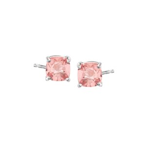 ross-simons 2.20 ct. t.w. pink topaz stud earrings in sterling silver