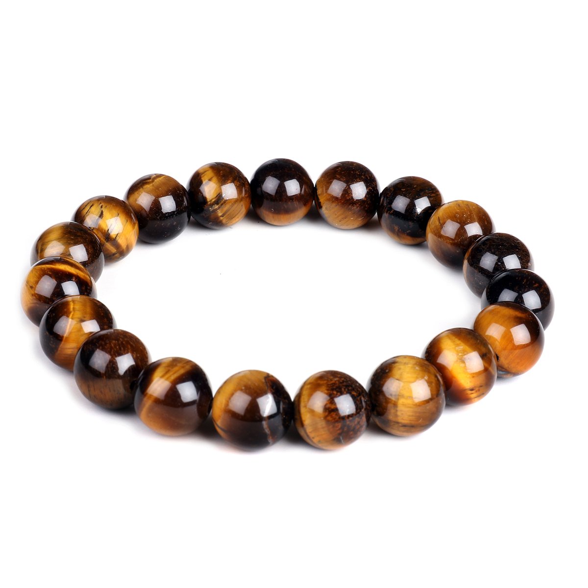 Mayting 10mm Natural Tiger Eye Bracelet Elastic Yoga Gemstones Healing Energy Men Women Stretch Bracelet