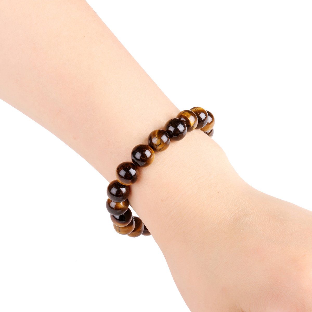 Mayting 10mm Natural Tiger Eye Bracelet Elastic Yoga Gemstones Healing Energy Men Women Stretch Bracelet