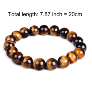 Mayting 10mm Natural Tiger Eye Bracelet Elastic Yoga Gemstones Healing Energy Men Women Stretch Bracelet