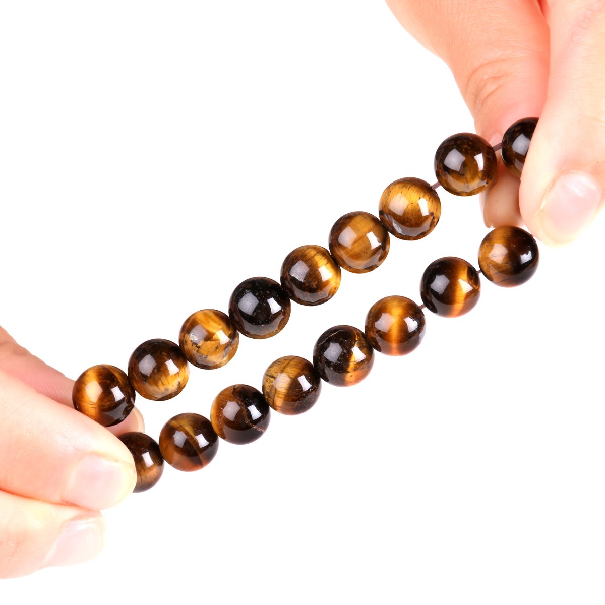 Mayting 10mm Natural Tiger Eye Bracelet Elastic Yoga Gemstones Healing Energy Men Women Stretch Bracelet