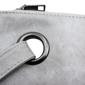 C.C-US Women Oversized Envelope Handbag Soft Leather Clutch Evening Bag Purse with Wrist Strap, Grey, One Size