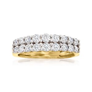 ross-simons 1.00 ct. t.w. diamond 2-row ring in 14kt yellow gold. size 9