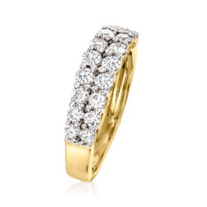 Ross-Simons 1.00 ct. t.w. Diamond 2-Row Ring in 14kt Yellow Gold. Size 9