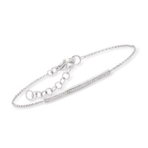 ross-simons rs pure 0.10 ct. t.w. diamond bar bracelet in sterling silver. 7 inches