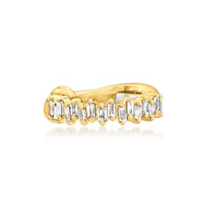 ross-simons 0.10 ct. t.w. baguette diamond single ear cuff in 14kt yellow gold