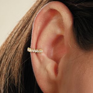 Ross-Simons 0.10 ct. t.w. Baguette Diamond Single Ear Cuff in 14kt Yellow Gold