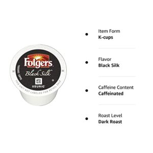 Folgers Black Silk Dark Roast Coffee, 144 K Cups for Keurig Makers