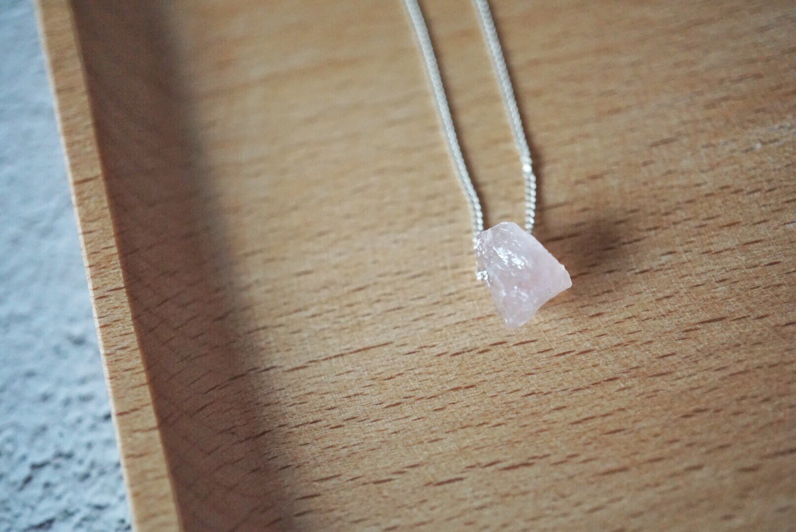 Raw Rose Quartz Necklace - Gemstone Necklace - 925 Sterling Silver Necklace - Dainty Necklace - Rough Stone Jewelry - Pink Stone Necklace - Healing Crystal Necklace