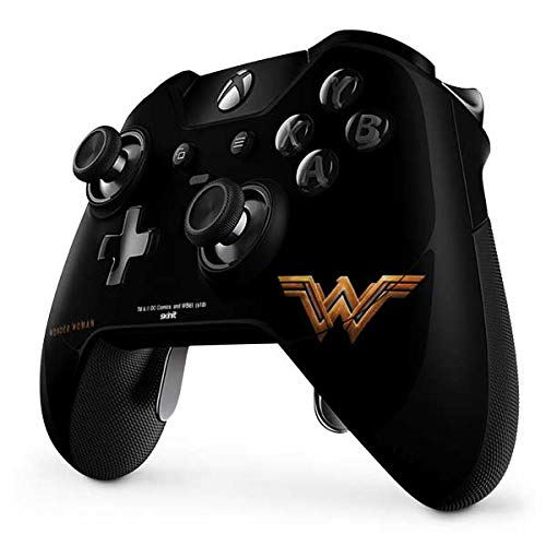 Skinit Decal Gaming Skin Compatible with Xbox One Elite Controller - Officially Licensed Warner Bros Wonder Woman Gold Logo Design