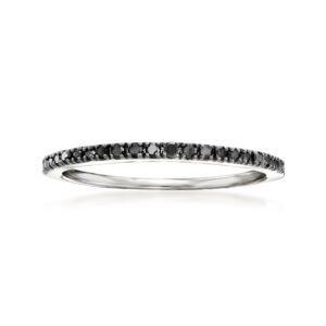 ross-simons rs pure 0.15 ct. t.w. black diamond ring in sterling silver. size 9