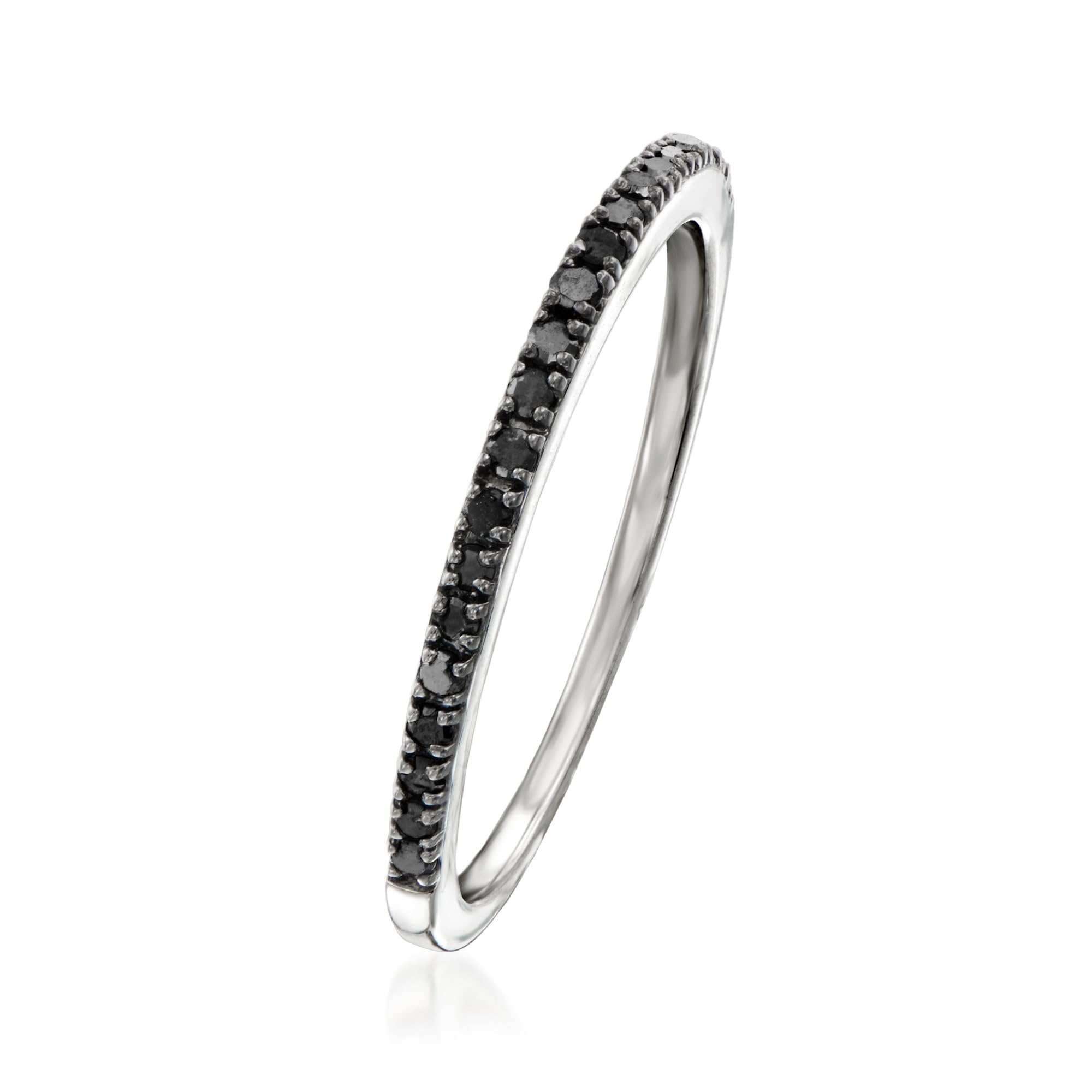 Ross-Simons RS Pure 0.15 ct. t.w. Black Diamond Ring in Sterling Silver. Size 9