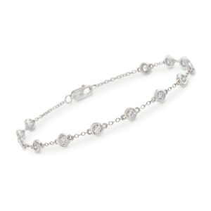 ross-simons bezel-set diamond station bracelet