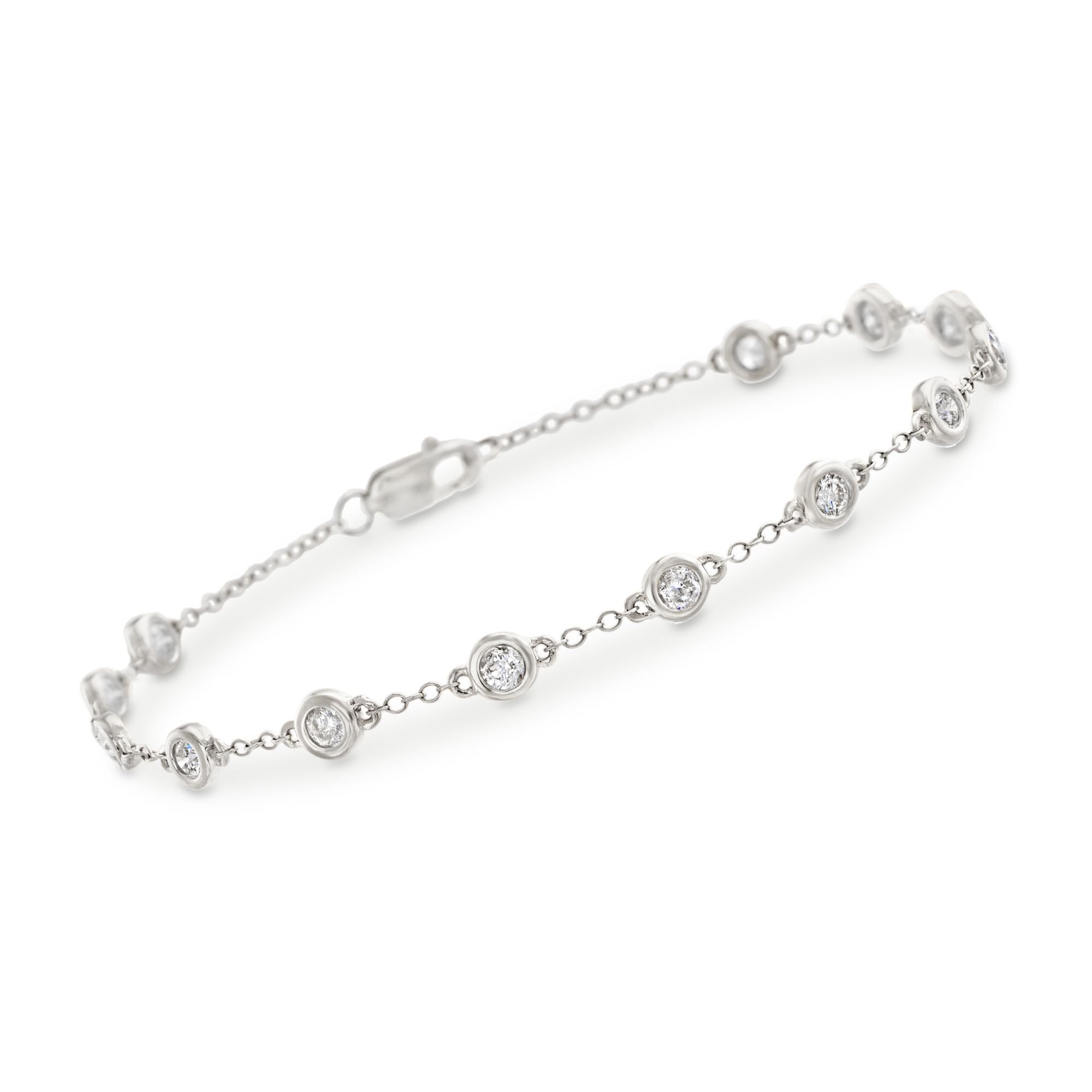 Ross-Simons Bezel-Set Diamond Station Bracelet