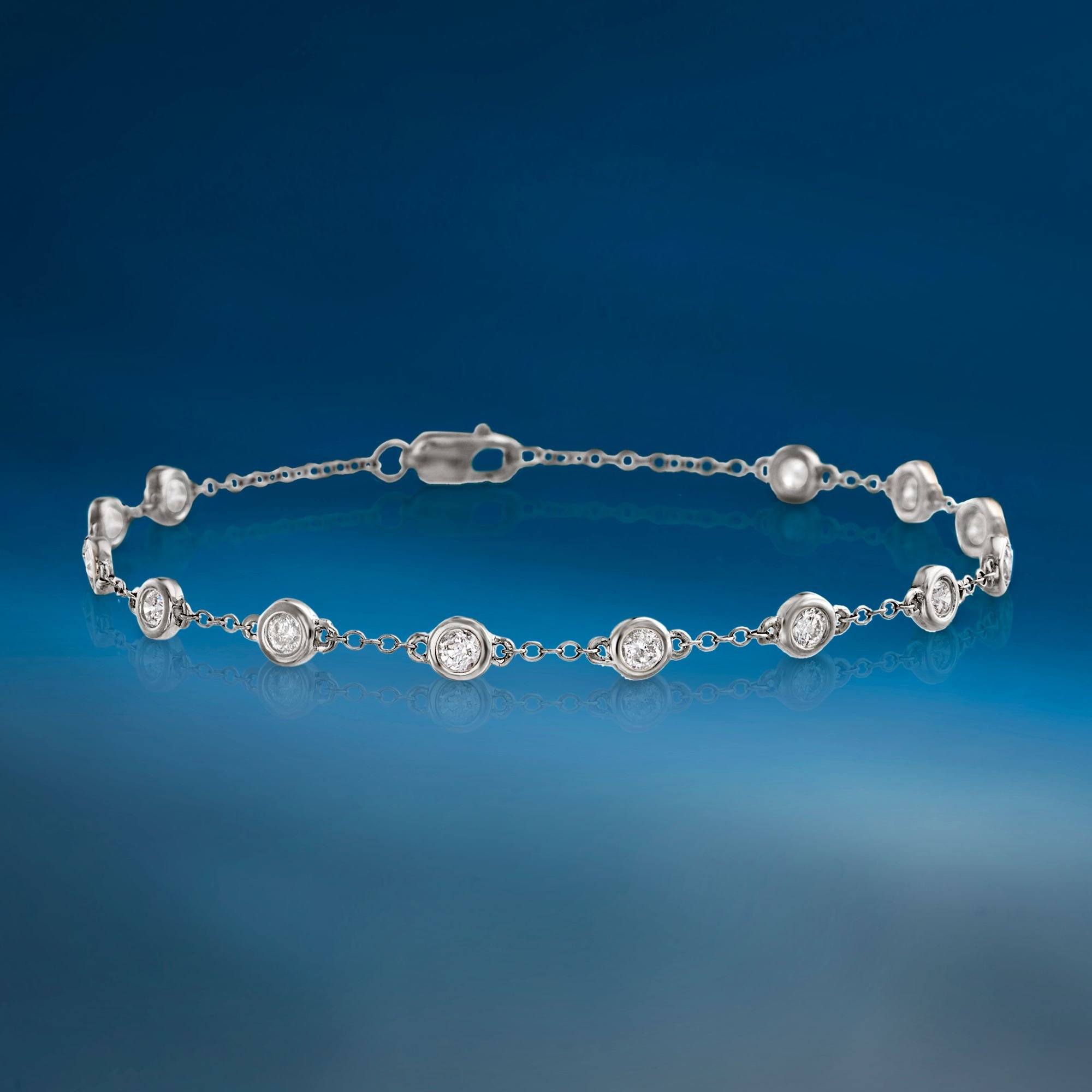 Ross-Simons Bezel-Set Diamond Station Bracelet