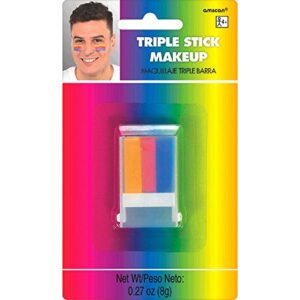 amscan rainbow triple stick makeup, multicolor