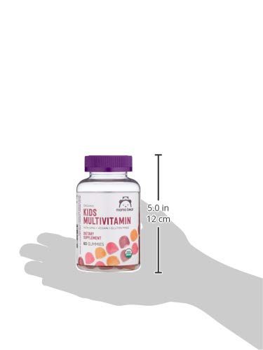 Amazon Brand - Mama Bear Organic Kids Multivitamin, 60 Gummies, 1 Month Supply (Packaging May Vary), Berry, Cherry & Orange