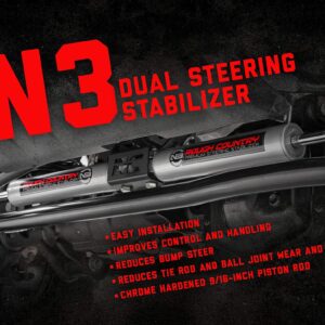 Rough Country N3 Dual Steering Stabilizer for 18-24 Jeep JL/Gladiator JT - 87304