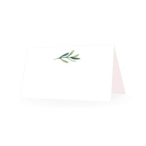 25 elegant greenery tent table place cards for wedding thanksgiving christmas holiday easter catering buffet food sign paper name escort card folded seat assignment setting label banquet party event