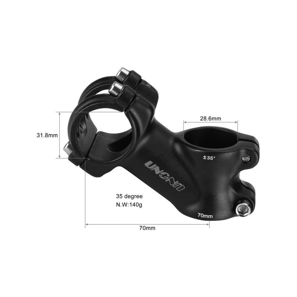 Bike Stem 31.8mm 35 Degree 70mm FOMTOR Bicycle Handlebar Stem Riser Suitable for BMX MTB Road Bike Mountain Bike (31.8 x 70mm)