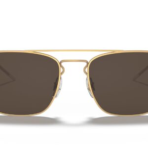 Ray-Ban RB3588 Square Sunglasses, Rubber Gold/Dark Brown, 55 mm