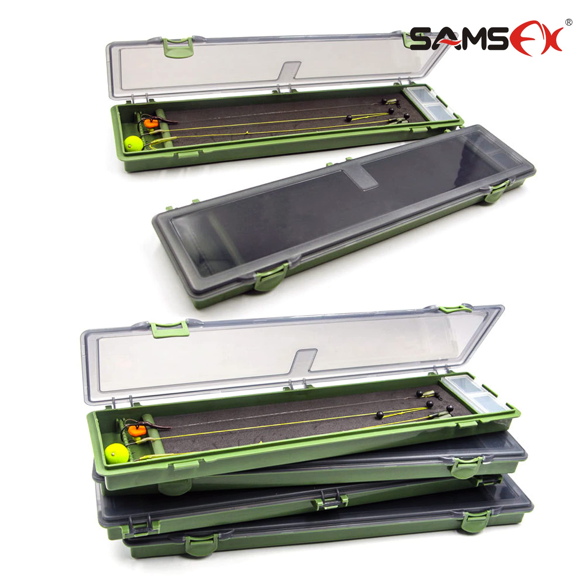 SAMSFX Carp Fishing Tackle Box Stiff Hair Rig Board Rig Box Wallet Rig Storage Box