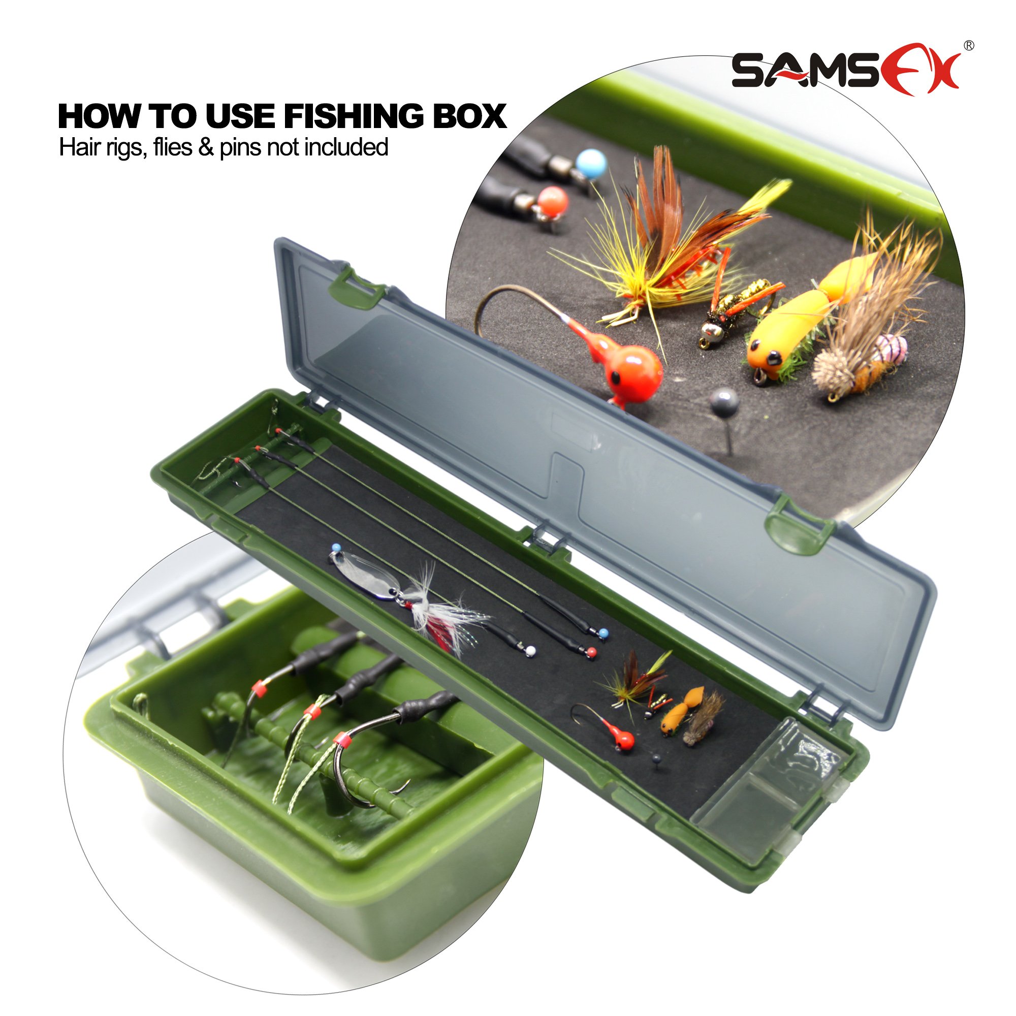 SAMSFX Carp Fishing Tackle Box Stiff Hair Rig Board Rig Box Wallet Rig Storage Box