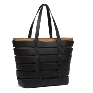 2pcs women tote handbag oxford cloth purse top handle work bag large capacity shoulder bag for work(black)