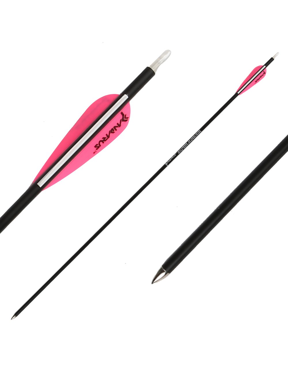 PANDARUS Archery Carbon Arrows 28-Inch Safety Beginner's Target Practice for Compound & Recuve Bow - (Pack of 12) Pink