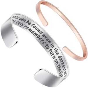 ms.clover encouragement gift, happiness can be found even in the darkest of times, if one only remembers to turn on the light. message cuff (grey)