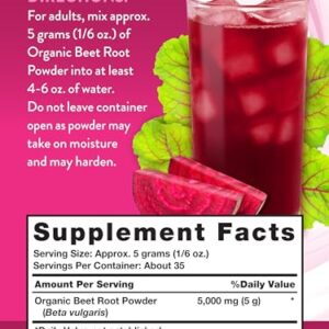 Organic Beet Root Powder | 6.1 oz | USDA Organic | Vegan, Non-GMO & Gluten Free Supplement | by Nature's Truth