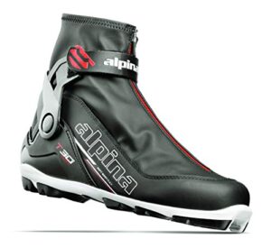 alpina sports t30 cross-country touring ski boots, black/white/red, size 36